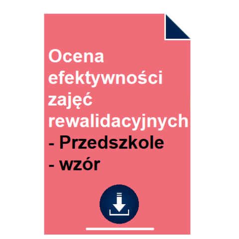 Ocena efektywności zajęć rewalidacyjnych - Autyzm - wzór - 2026