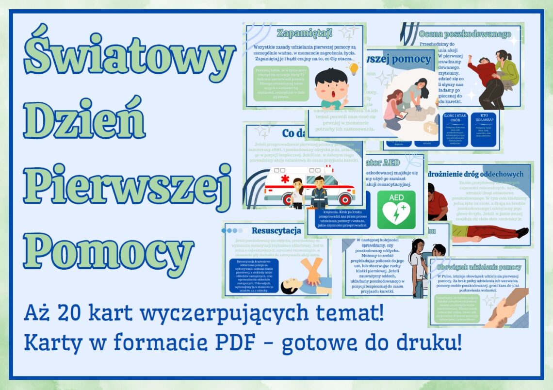 Światowy Dzień Pierwszej Pomocy – Gazetka szkolna – aż 20 kart! - 2026
