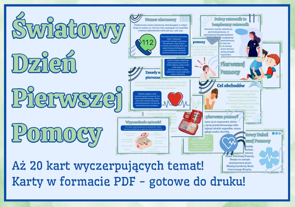 Światowy Dzień Pierwszej Pomocy – Gazetka szkolna – aż 20 kart! - 2026