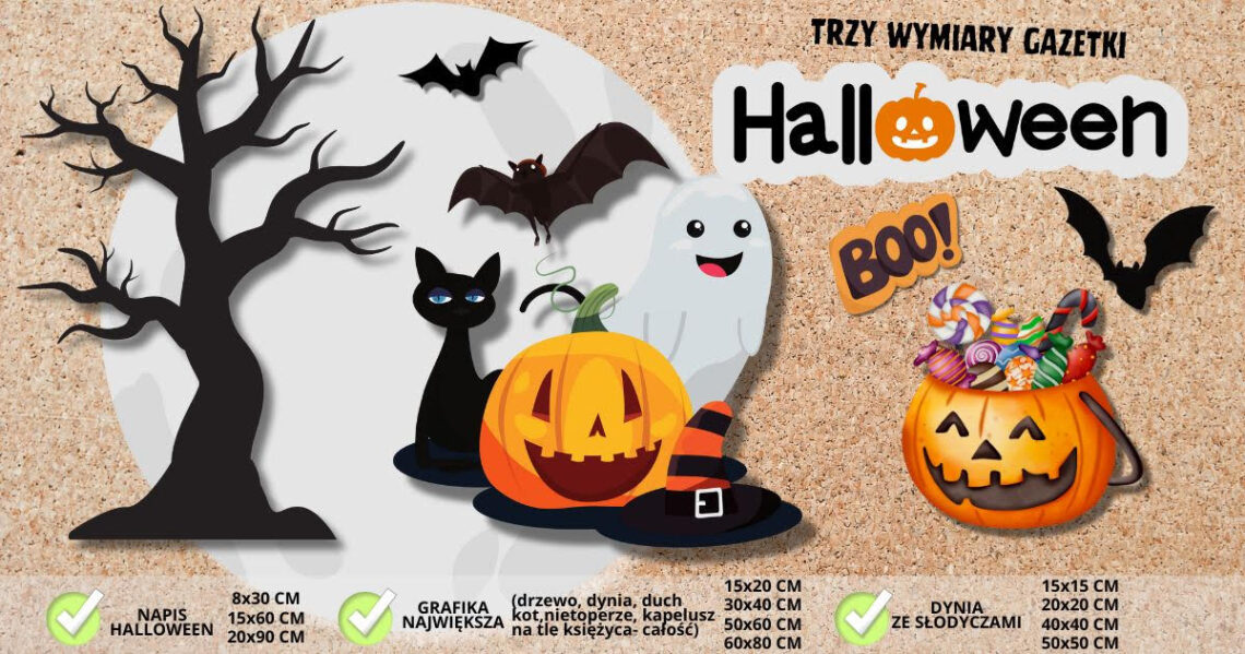 „Halloween” - dekoracja do druku w 3 rozmiarach - PDF - 2026