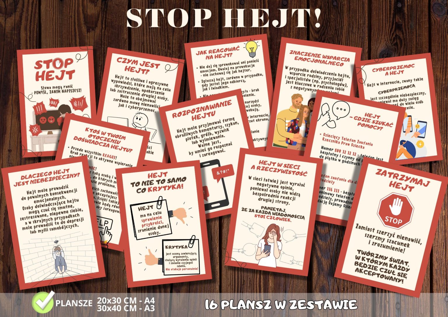 STOP HEJT! - dekoracja szkolna do druku - 2026