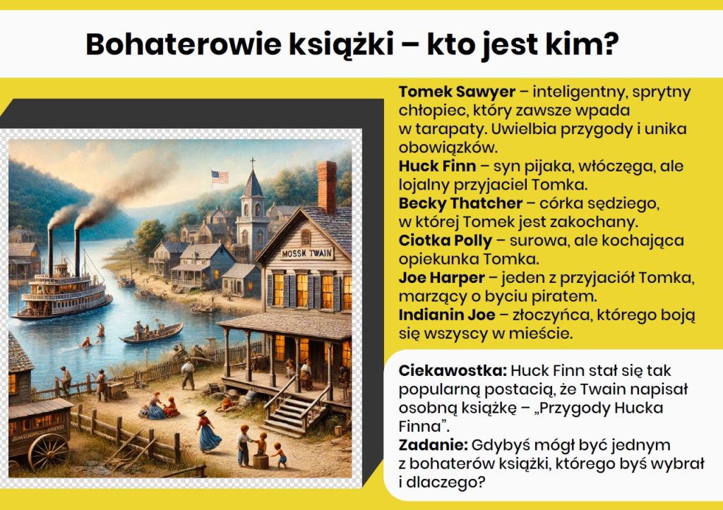 Przygody Tomka Sawyera - gazetka szkolna do druku - 2026