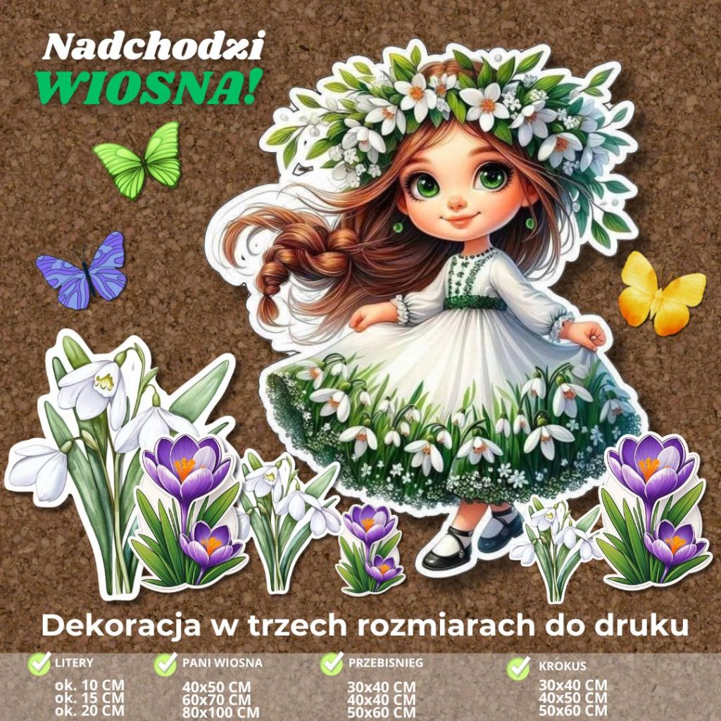 Nadchodzi WIOSNA - dekoracja w 3 rozmiarach - 2026