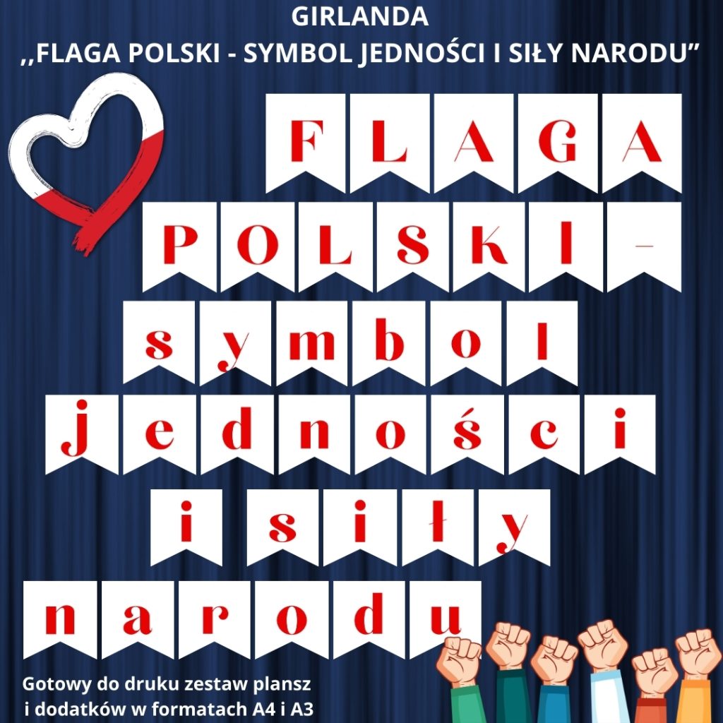 Napis: Flaga Polski - Symbol jedności i siły narodu - PDF do druku (3 ...