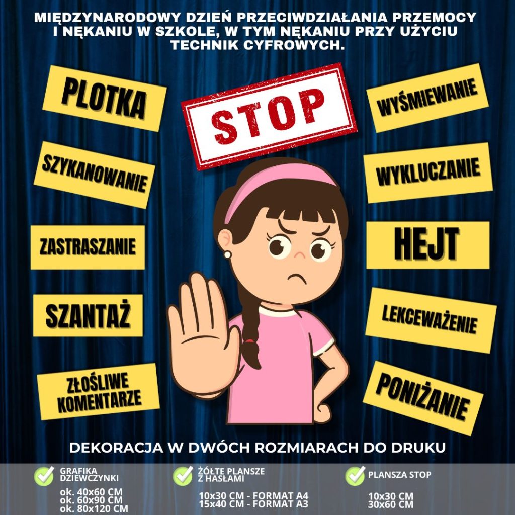 Stop Przemocy Stop Nękaniu - plakat - sketchnotka - 2026