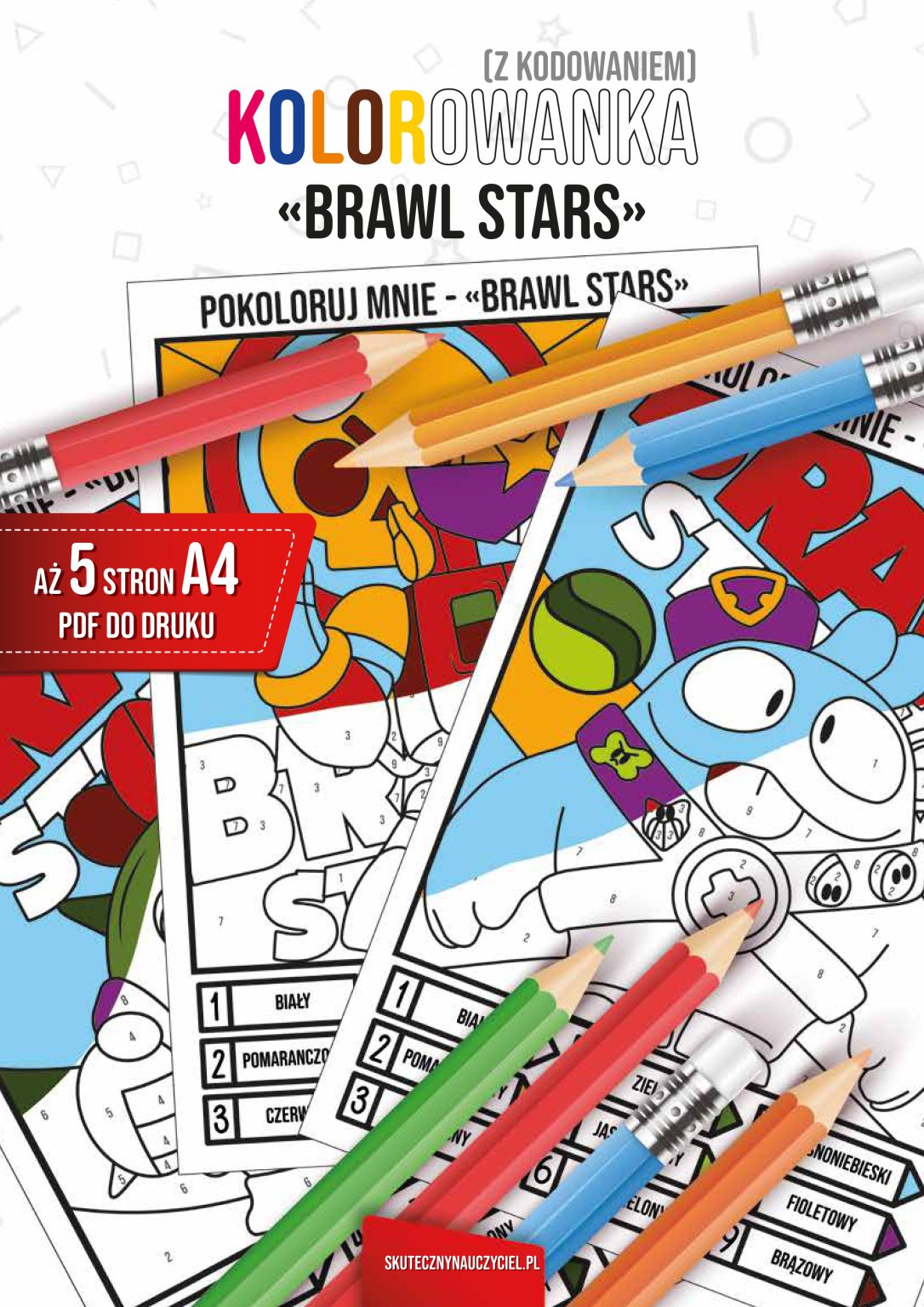 Kolorowanka: BRAWL STARS (z kodowaniem) – 5 sztuk A4 - 2026