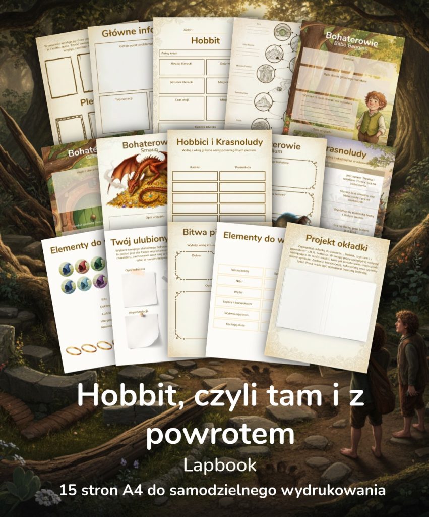 Lapbook: Hobbit czyli tam i z powrotem – PDF do druku - karty pracy - 2026